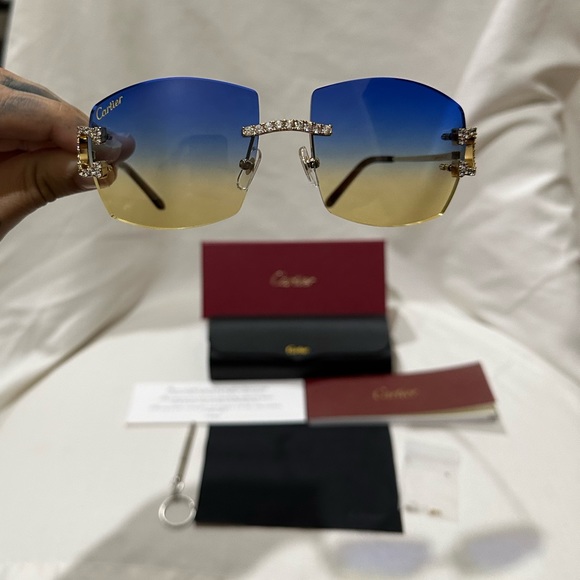 Cartier | Accessories | Cartier C Wire W Bluegold Lens | Poshmark